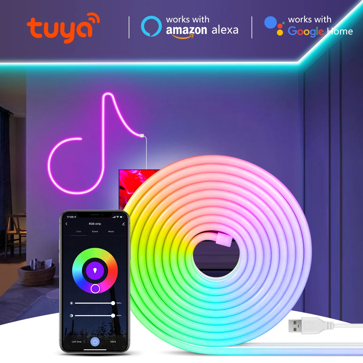 5V-USB-Tuya-Smart-WiFi-LED-Strip-Light-Gaming-Room-Ruban-RGB-Neon-LED ...