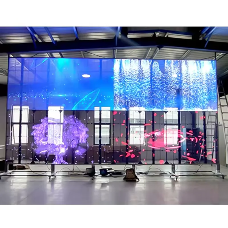 Pantalla Flexible transparente LED P4, película de lámina de alta ...
