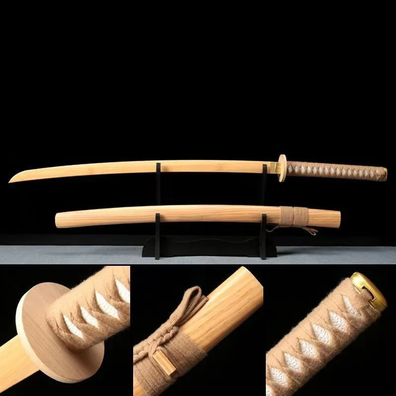 Katana Bamboo Wood Samurai Sword Japanese Martial Arts Equipment ...