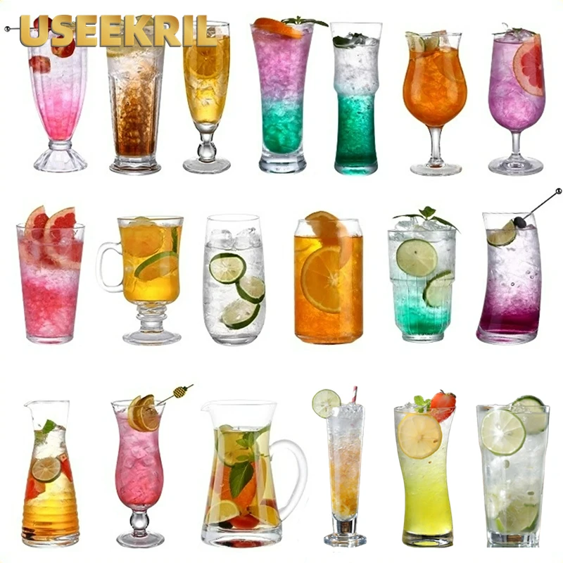 Creative Cocktail Glasses Cups High-looking Glass Juice Cup Tall ...