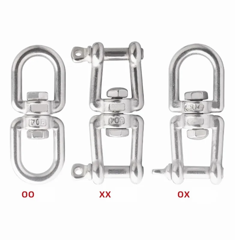 1PCS M4 M5 M6-M20 304 Stainless Steel Double Ended Swivel Eye Hook Ring ...