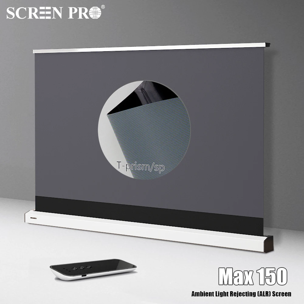 SCREENPRO-150-Inch-4k-UHD-Laser-TV-Projector-Screen-Motorized-Floor ...