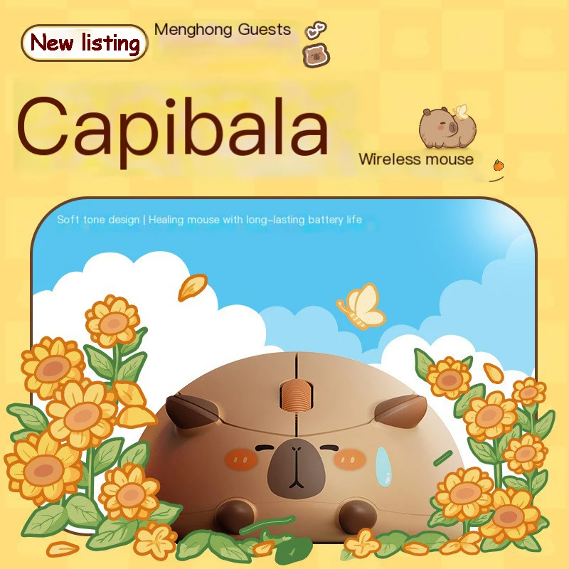 New-Cute-2-4G-Wireless-Mouse-Cat-Capybara-Mini-Mute-Long-Endurance ...