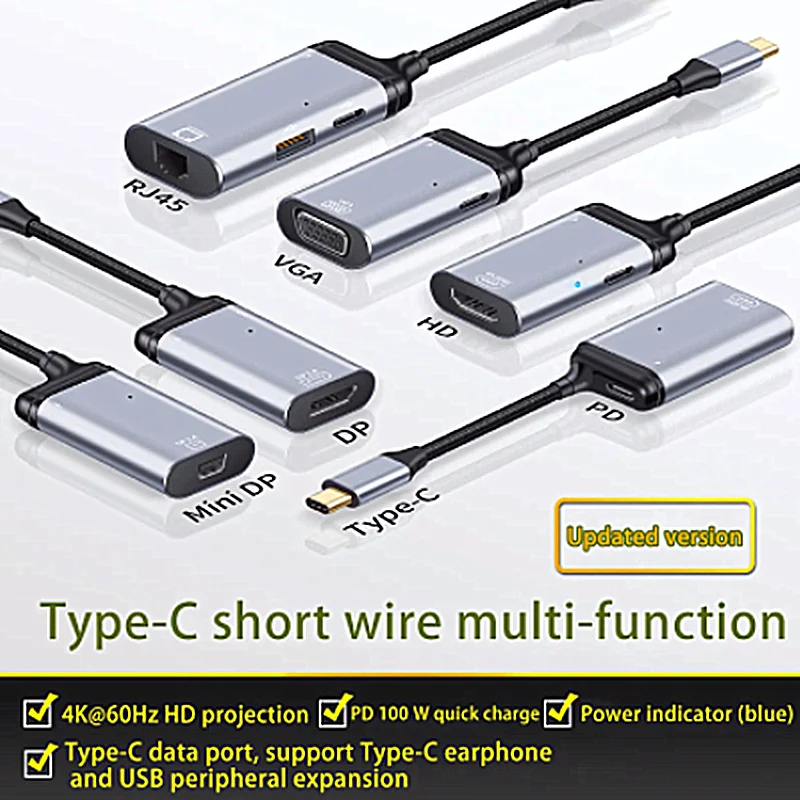 NEW-USB-Type-C-To-4K60Hz-HD-Compatible-Cable-100w-PD-Fast-Charging-Type ...
