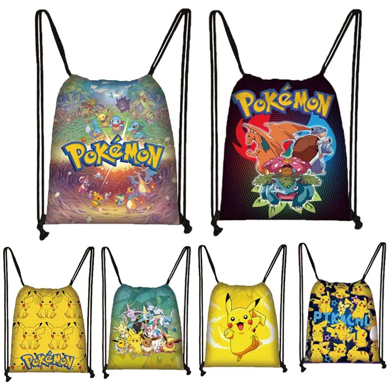 New-Pikachu-Pokemon-Pocket-Polyester-Drawstring-Bags-Plush-Model ...