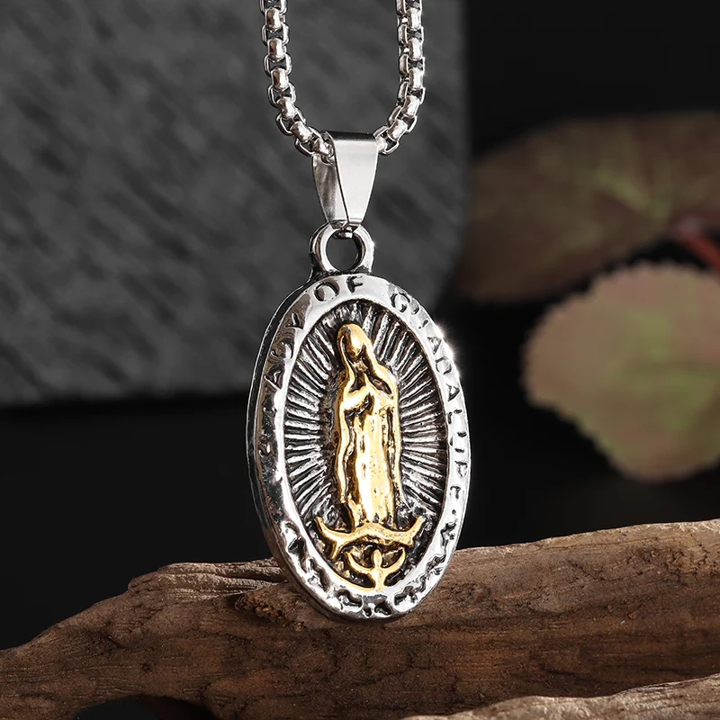 Virgin-Mary-Statue-Pendant-Our-Lady-of-Guadalupe-Necklace-for-Men-and ...