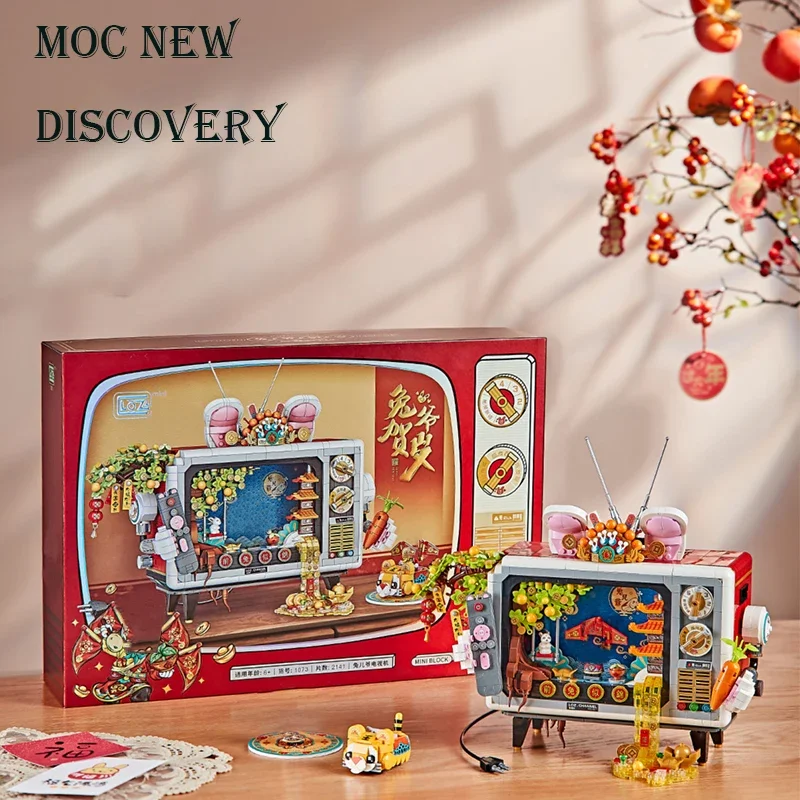 Loz-Creative-2141pcs-Rabbit-Ear-TV-Bricks-MOC-Television-Mini-Building ...