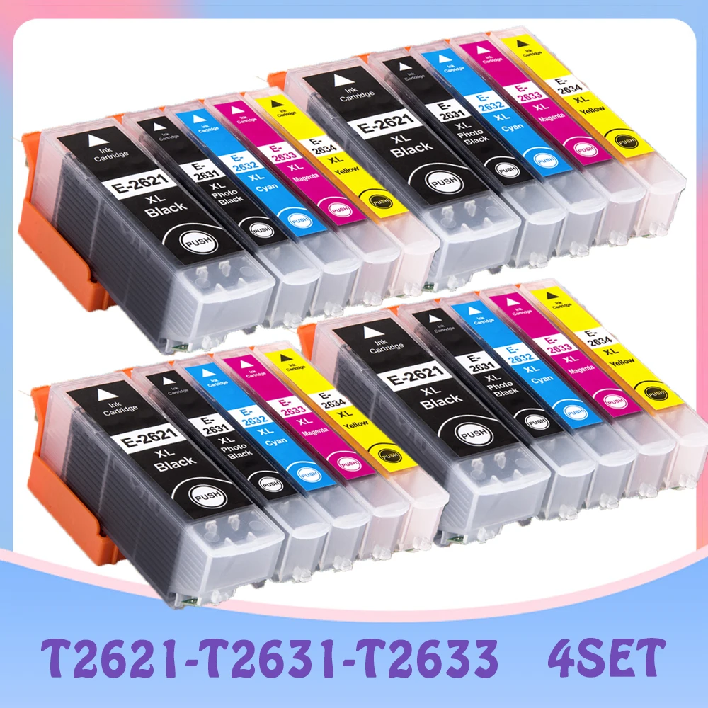 Cartouche d'encre pour EPSON XP, Compatible T2621, T2631, T2634, 520 ...