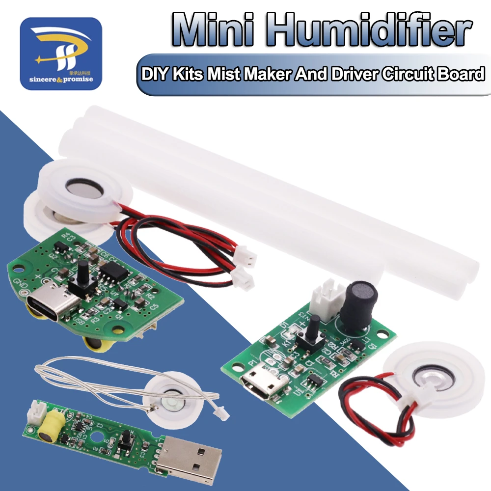 Type-c Usb Mini Humidifier Diy Kits Dc 5v Mist Maker And Driver Circuit ...