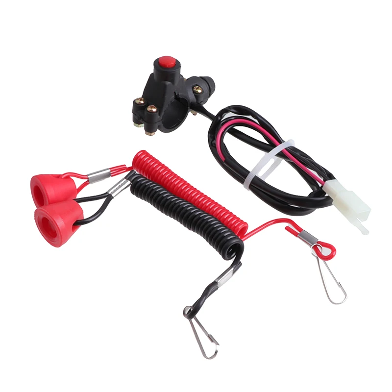 1PC ATV Motorcycle Boat Tether Lanyard Emergency Kill Stop Engine ...
