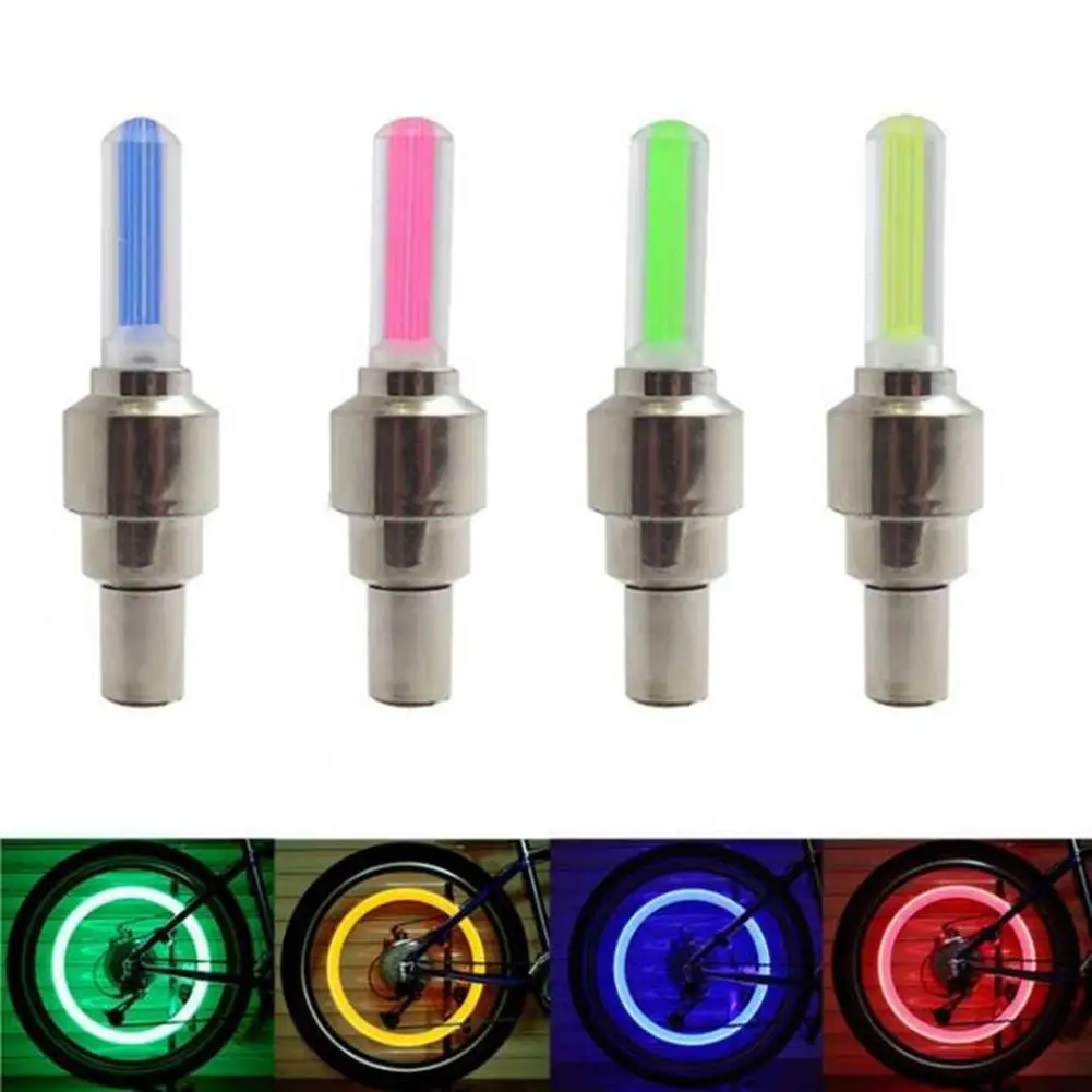 2Pcs Motorcycle Car Bicycle Tire Valve Caps Light LED Valve Cover ...