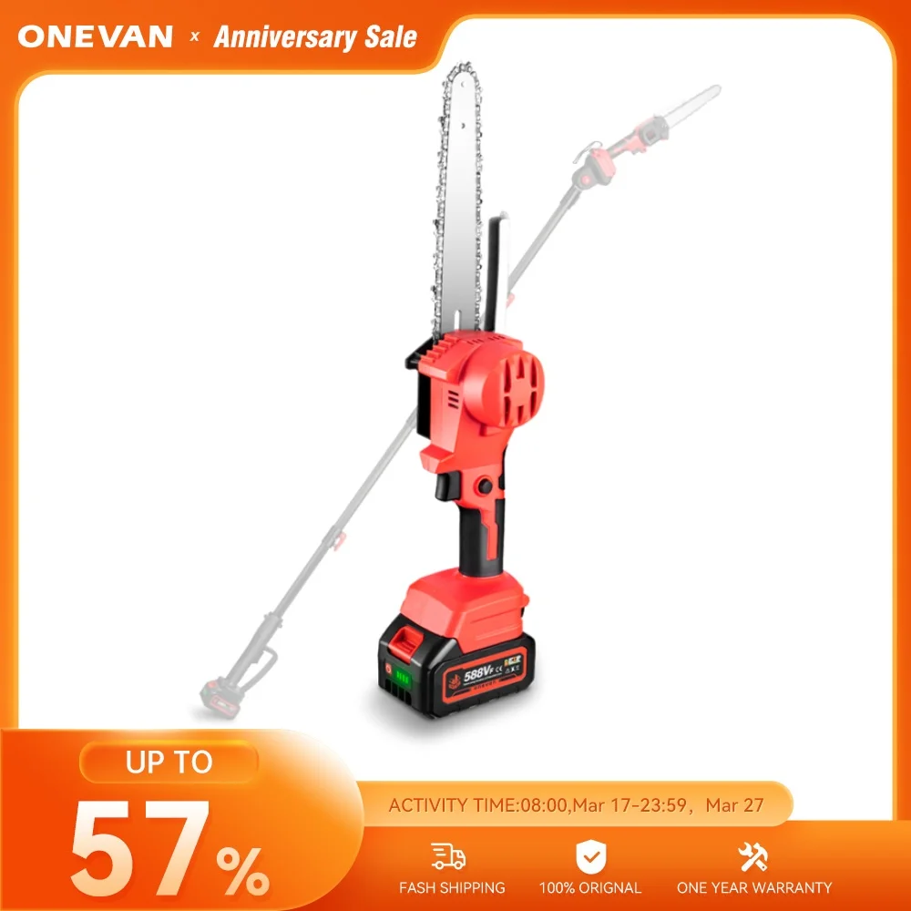 ONEVAN-8Inch-Brushless-Telescoping-Pole-Electric-Chainsaw-Scalable ...