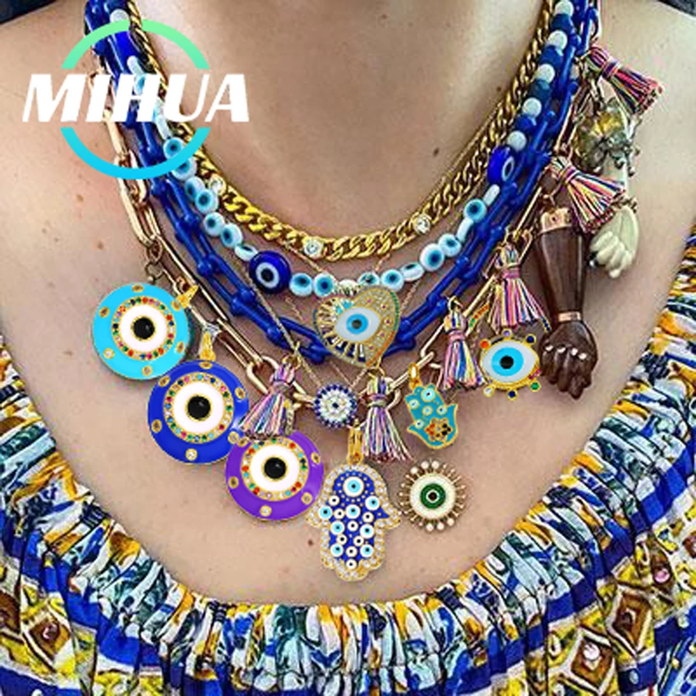 Handwork-18k-Real-Gold-Plated-Exquisite-Fatima-s-hand-Hamsa-Enamel ...