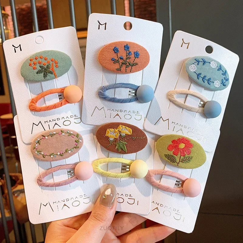 2Pcs/set Cute Flower Children Hair Pins Baby Girls Hair Accessories ...