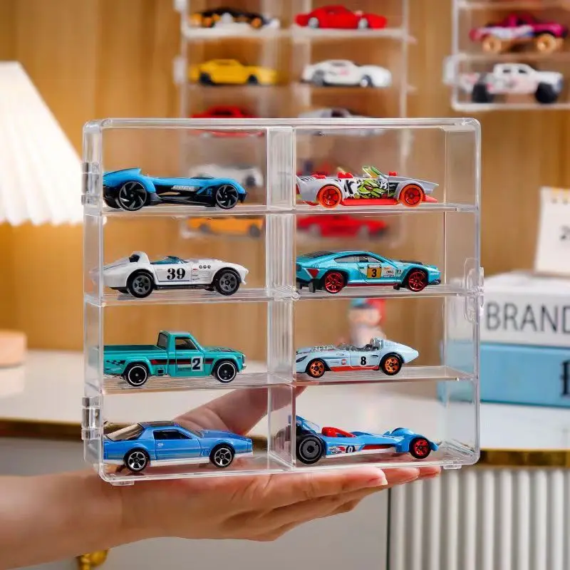 Fully-Transparent-Acrylic-Car-Model-Display-Cabinet-With-Lid-8-Lattice ...