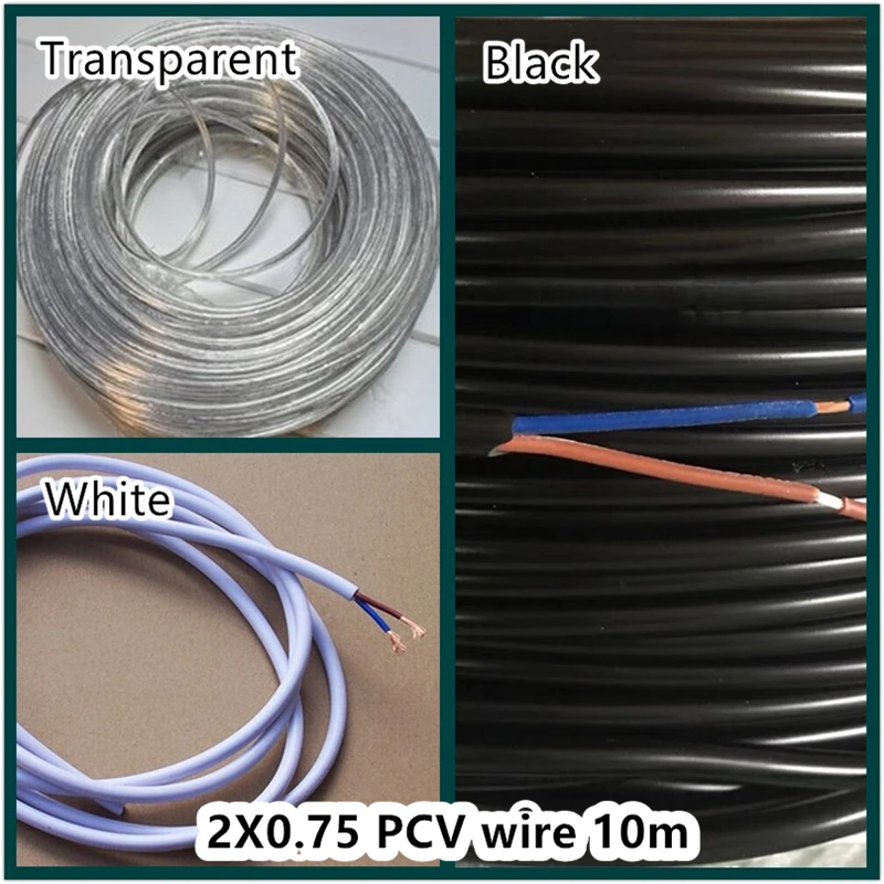 10m/lot Lighting lamps transparent plastic PVC electrical wire pendant ...