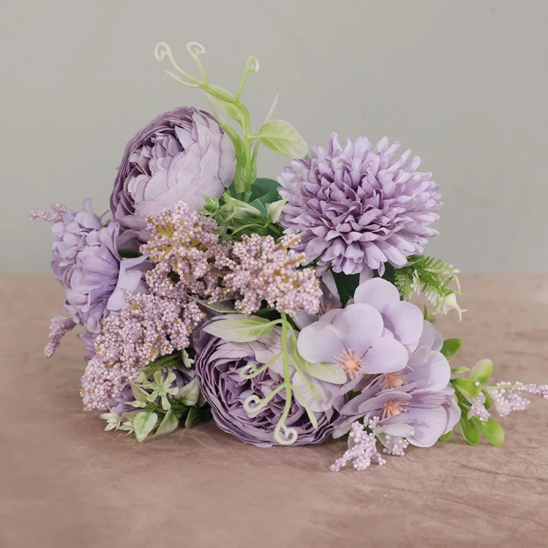 7-head-Artificial-Felice-Rose-Flower-Simulation-Fake-Rose-Silk-Flowers ...