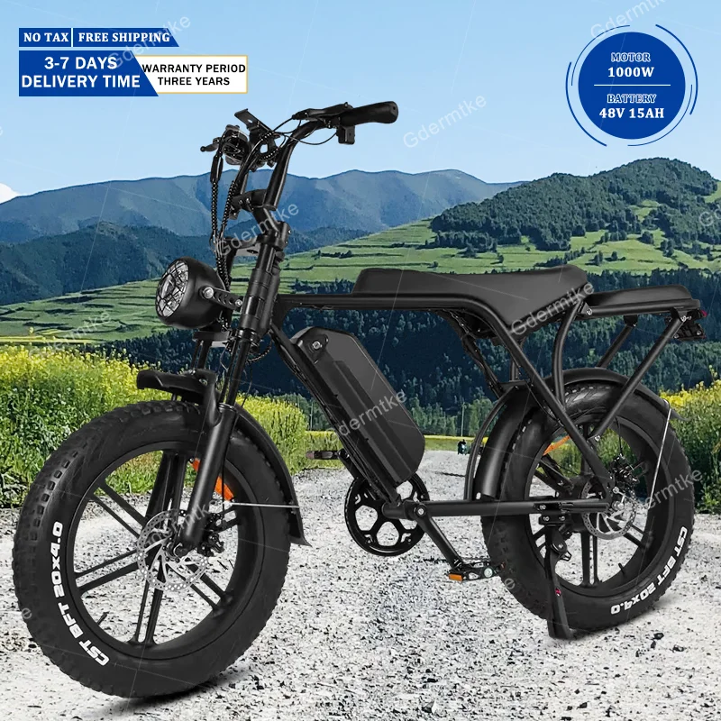 E-Bike-1000W-Motor-20Inch-Fat-Tire-Electric-Bike-50-Km-h-48V15AH-Life ...