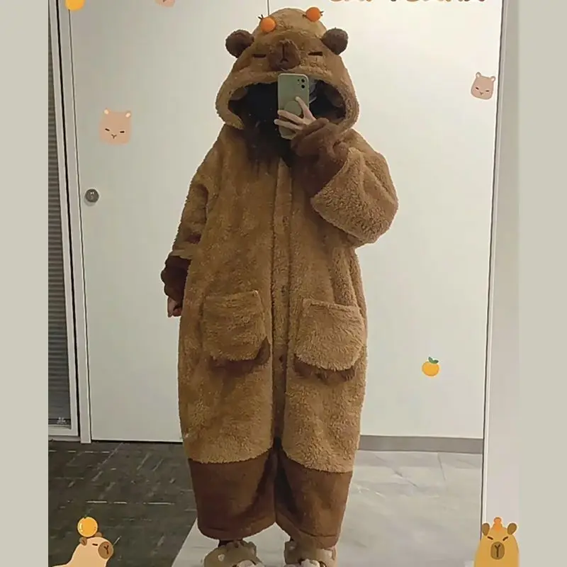 Adult-Capybara-Cosplay-Costume-Robes-Kigurumi-Onesie-Anime-Nightgown ...