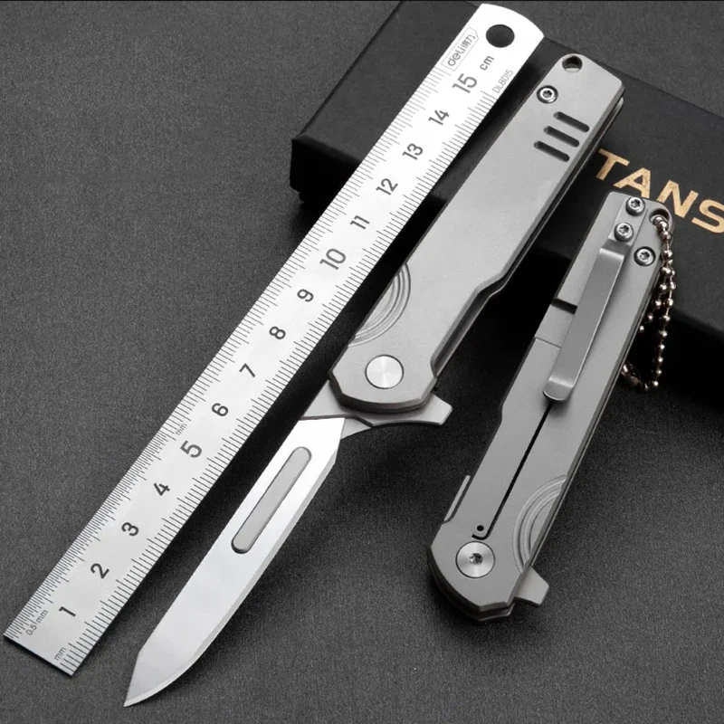 NO-60-Blade-Titanium-Quick-Open-Folding-Knife-Self-defense-Camping ...