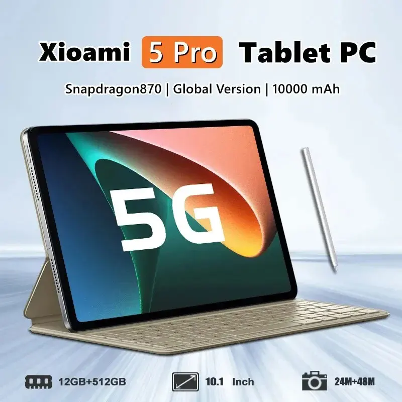 2024-New-Pad-5-Pro-Snapdragon-870-Touch-Tablet-Android-12-Mi-Tab-16GB ...