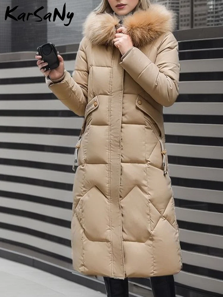 KarSaNy-White-Warm-Long-Winter-Jacket-Women-With-Fur-Hoodies-Down ...