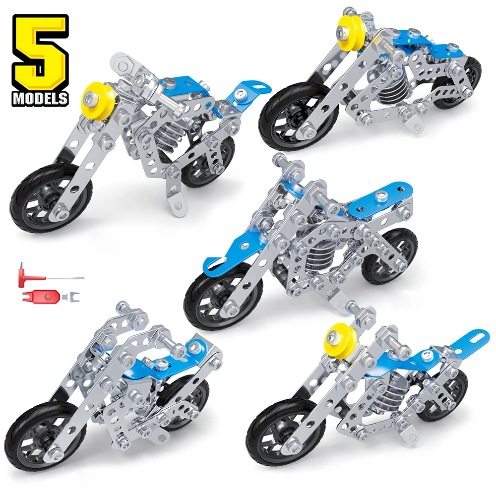 5PCS-3D-Metal-Building-Blocks-Motorcycle-High-speed-Racing-Set ...