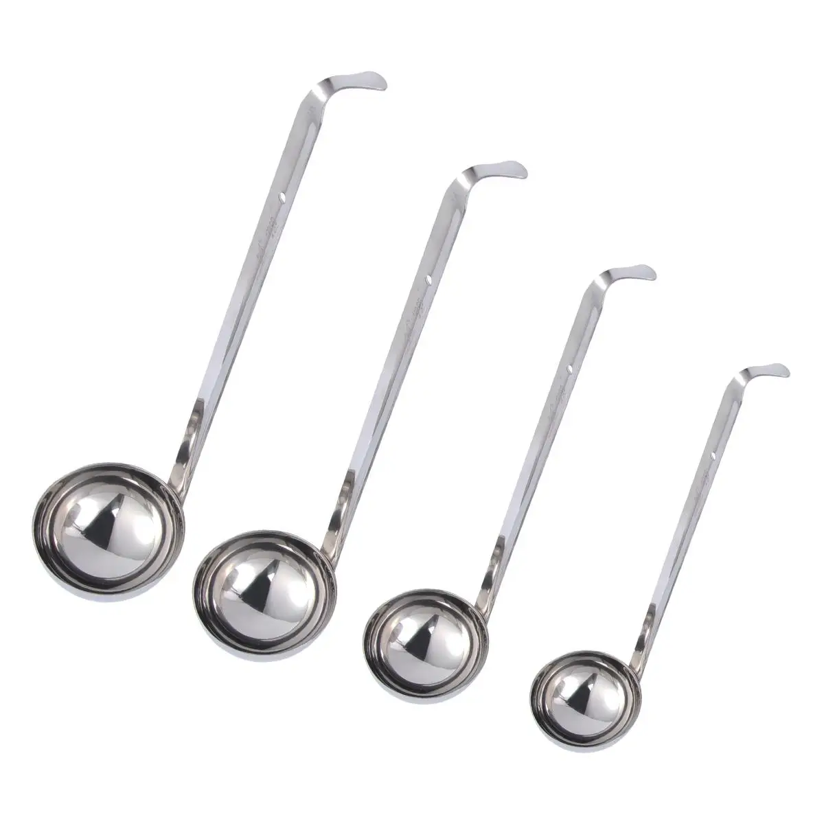 4 Pcs Stainless Steel Soup Ladle With Hook Extra Large Long Handle ...
