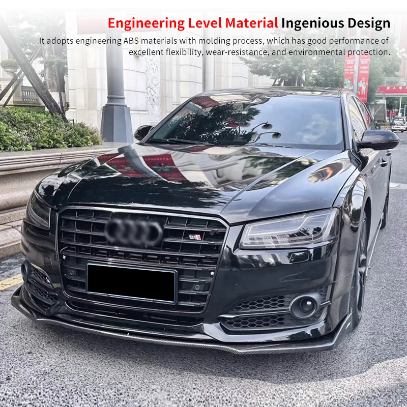 For Car Audi A8 2017 2019 2021 2022 Front Bumper Splitter Lip Body Kit Spoiler Diffuser Deflector Carbon Fiber Look Accessories AliExpress