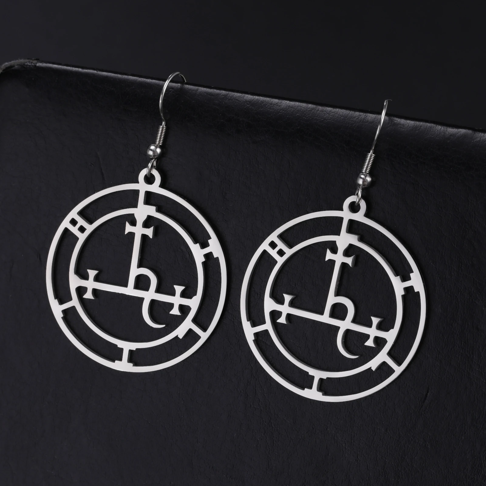 LIKGREAT Stainless Steel Demon Seal Drop Earrings Satan Sigil of Lilith ...
