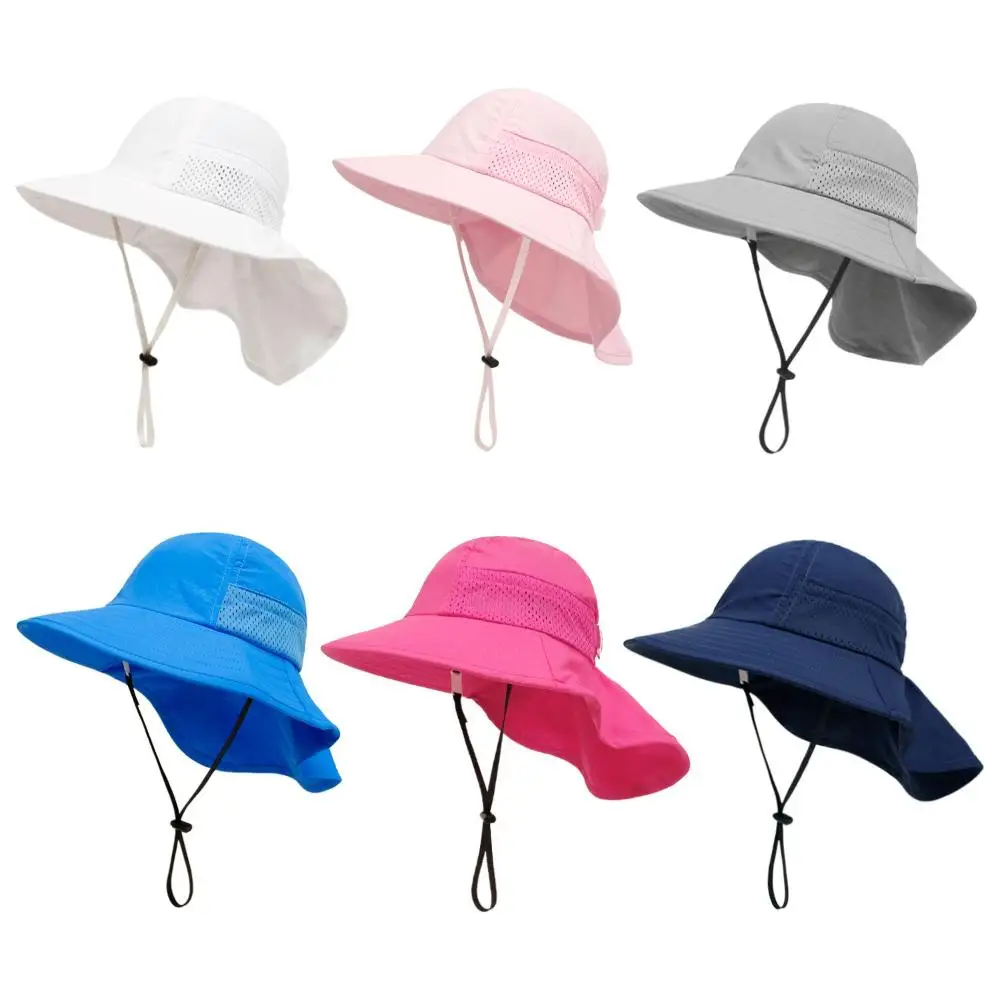 Kids-Sun-Hat-Outdoor-Sun-Protection-Hat-with-Neck-Flap-Adjustable-Large ...