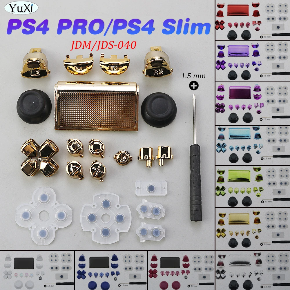 Conjunto-Completo-Bot-es-para-PS4-Pro-Slim-Joysticks-Cap-D-pad-R1-L1-R2 ...