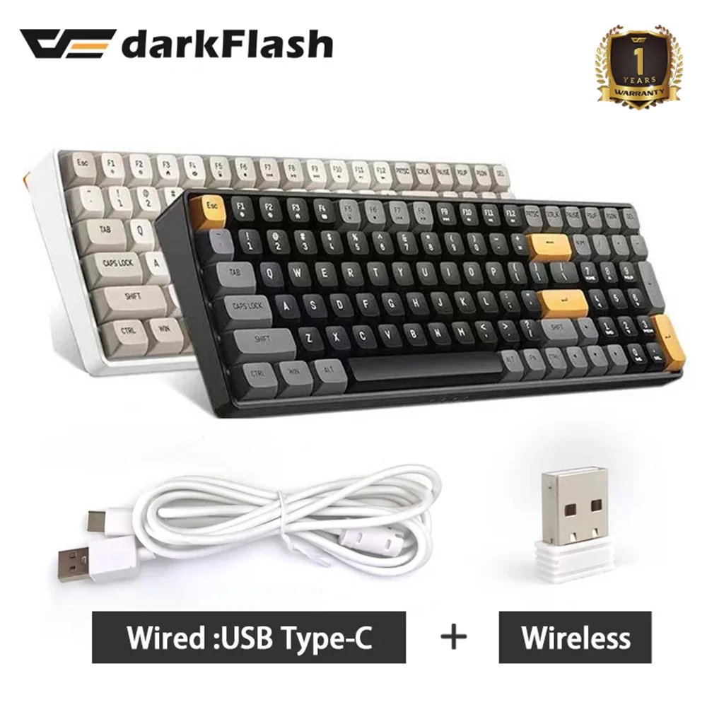 Darkflash GD100 Mechanical Keyboard 2.4G 100 Keys Rechargeable Both ...