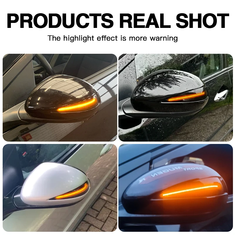 Янтарный светодиодный динамический боковой зеркальный светильник ...