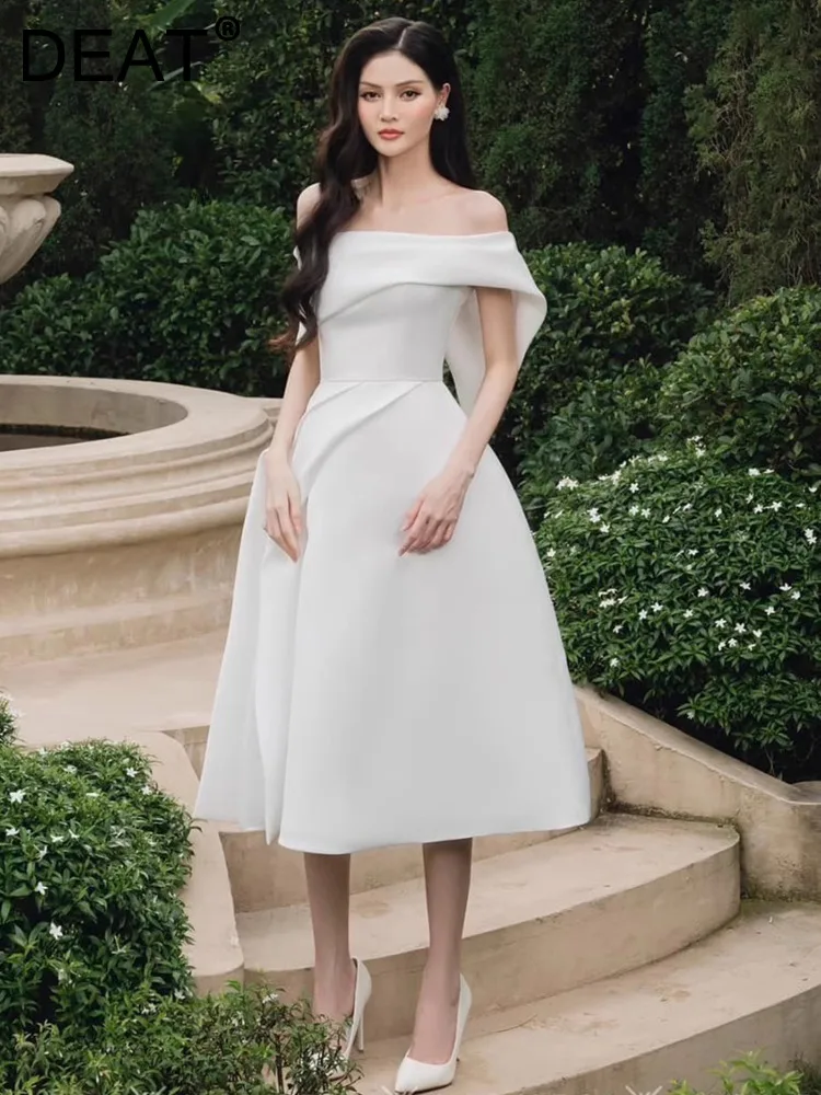 DEAT-Fashion-Women-s-Evening-Dress-Slash-Neck-Waist-Retraction-Backless ...