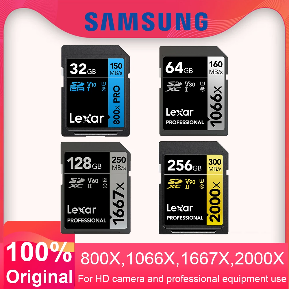 Lexar-SD-Card-1667X-V60-U3-C10-2000X-V90-SDXC-Flash-Memory-Card-1066X ...