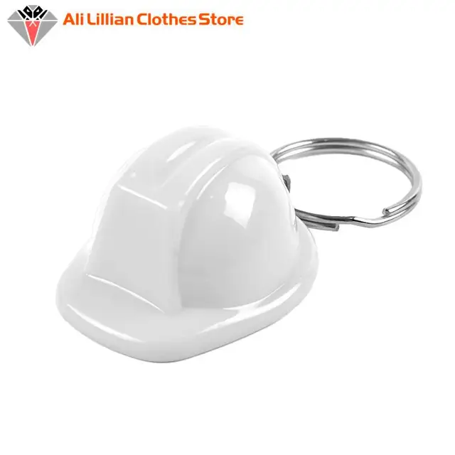 Creative Simulation Mini Metal Hard Hat Keychain 3D Helmet Key Ring ...