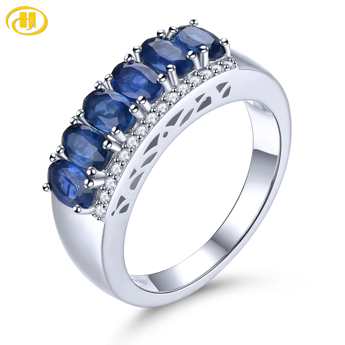 Natural-Safira-Azul-An-is-de-Prata-Esterlina-para-Mulheres-Preciosa ...