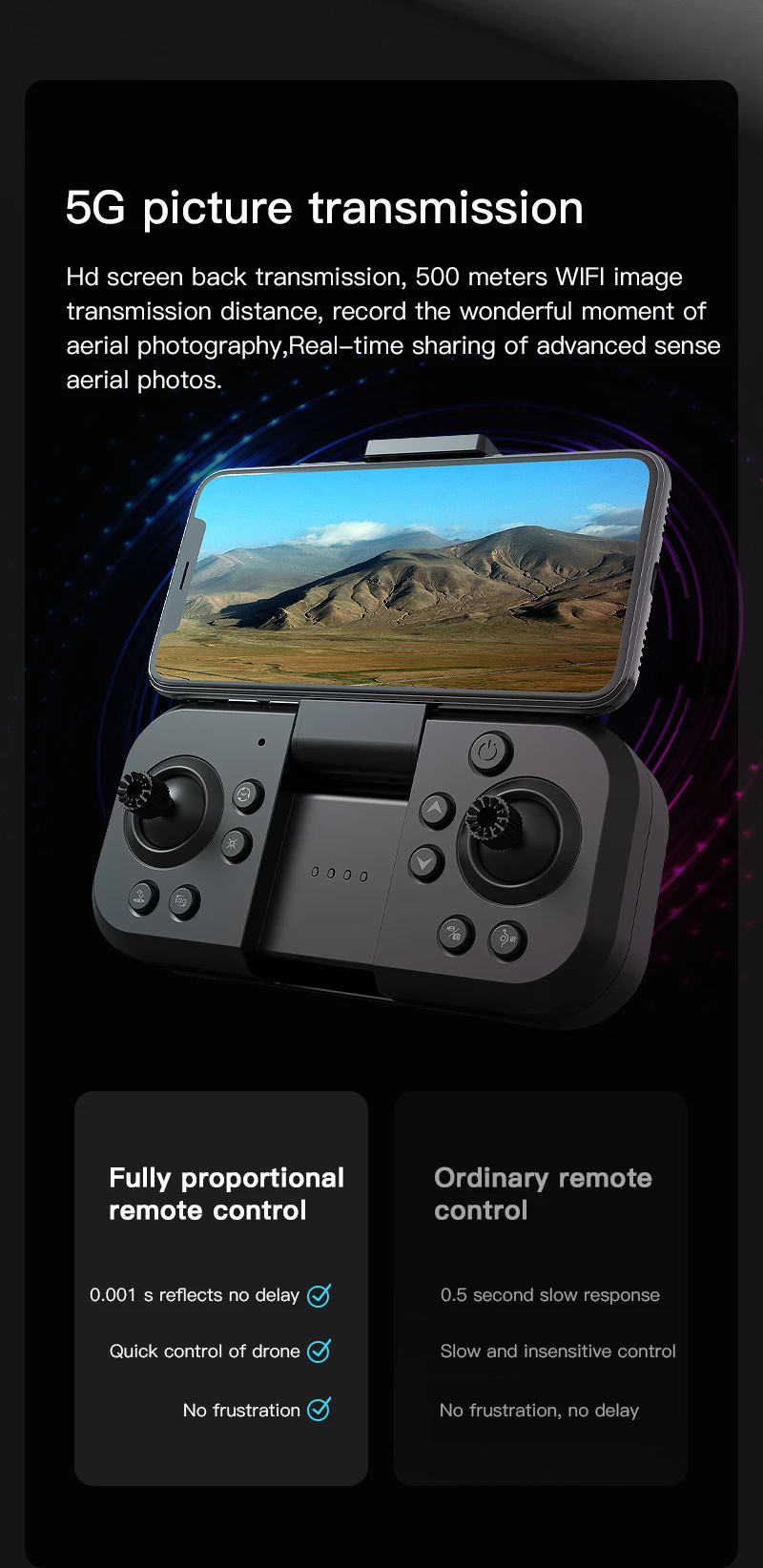 2023 New Genai H9 Obstacle Avoidance 360°Drone Dual HD Camera ...