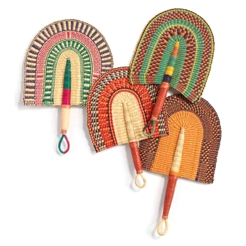 Elegant-Handwoven-Straw-Fan-Manual-Paddle-Fan-for-Wall-Art-Decorative ...