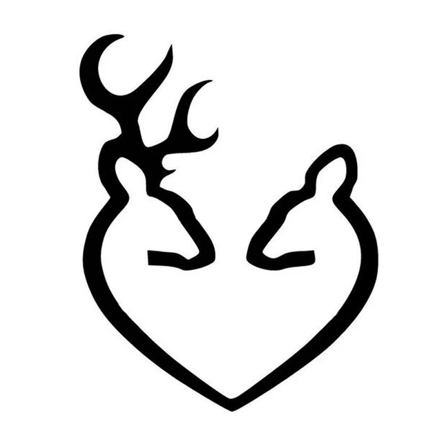 Browning Buck And Doe Heart Decal