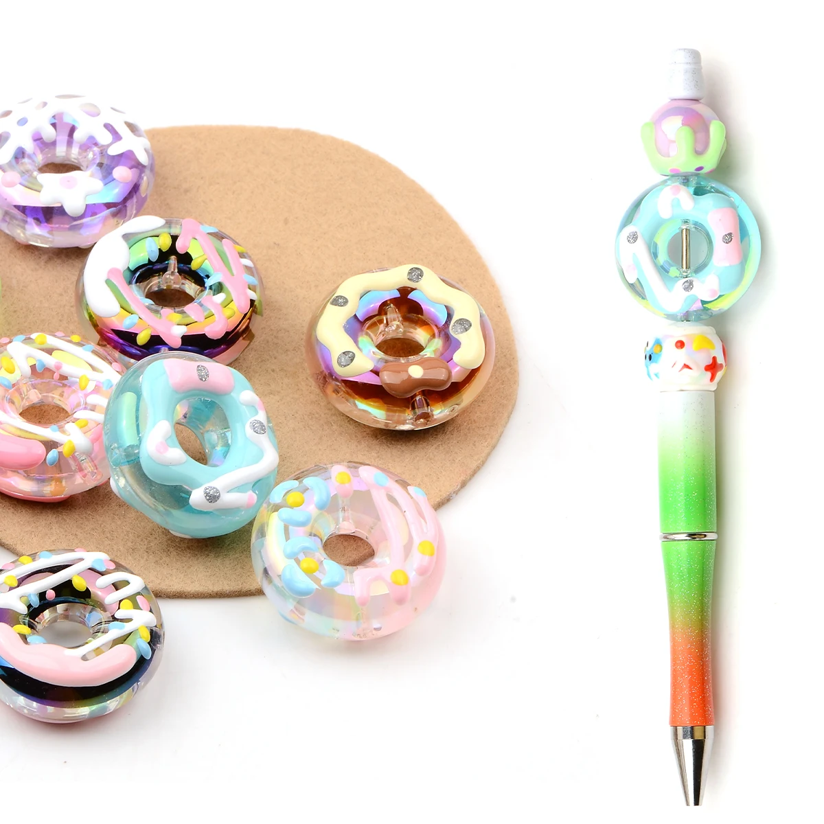 5-Pcs-Random-Color-Creative-DIY-Donut-Beaded-Loose-Beads-Making-for ...