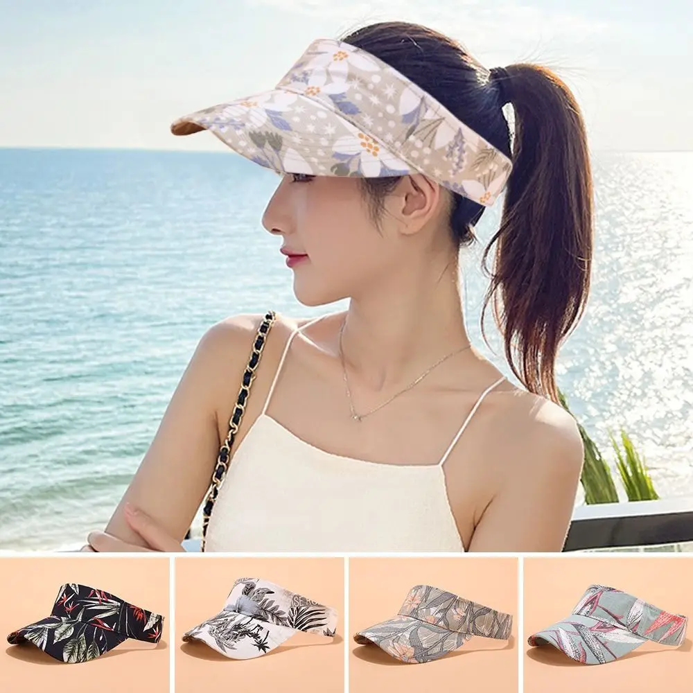 Summer-Printing-Top-Empty-Cap-for-Women-Men-Adjustable-Cotton-Sun ...