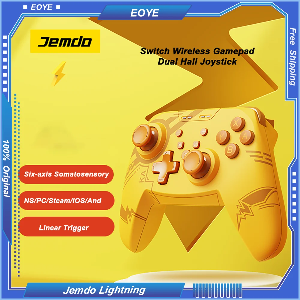 Jemdo-Lightning-Tail-Bluetooth-Nintendo-Switch-Gamepad-Pro-Wireless-Joystick-Hall-for-Pc ...