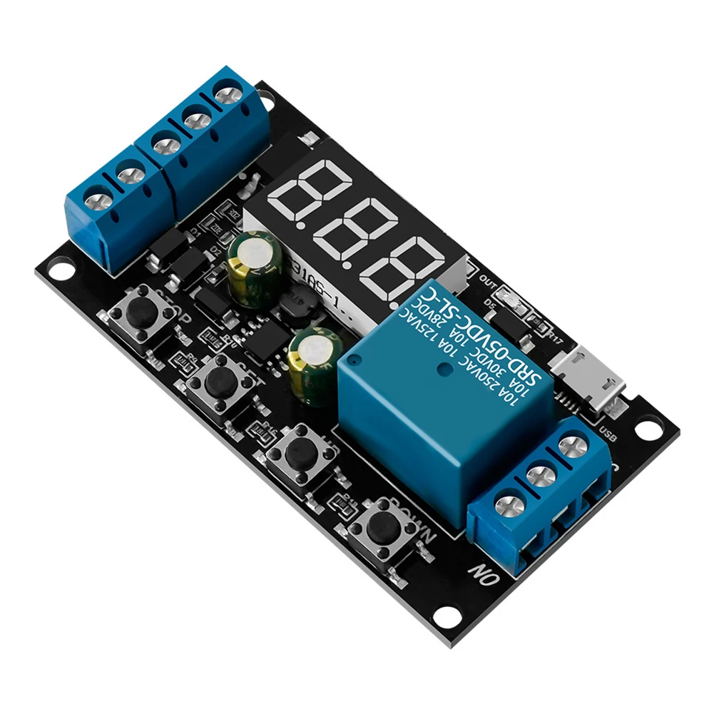 Delay-Relay-Module-LCD-Display-Time-Micro-USB-Digital-5-30V-Control ...