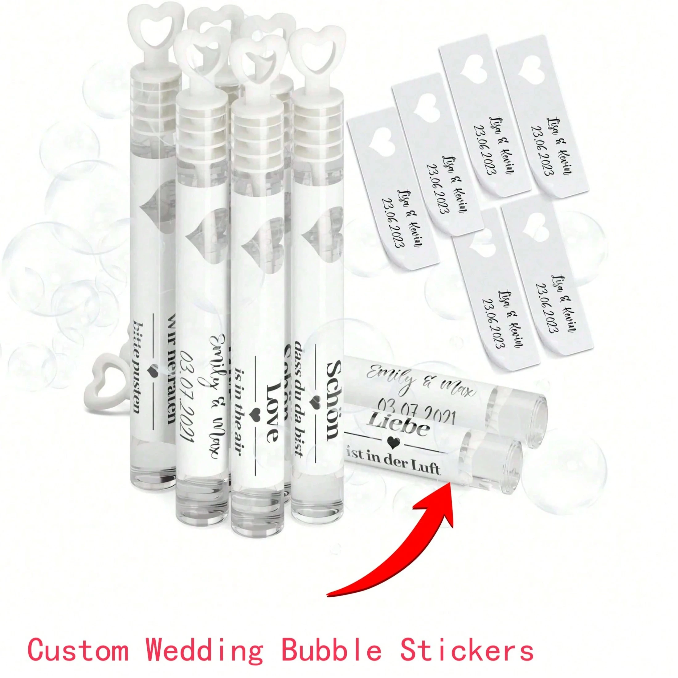 100Pcs Custom Wedding Bubble Stickers Personalized Labels with Name ...