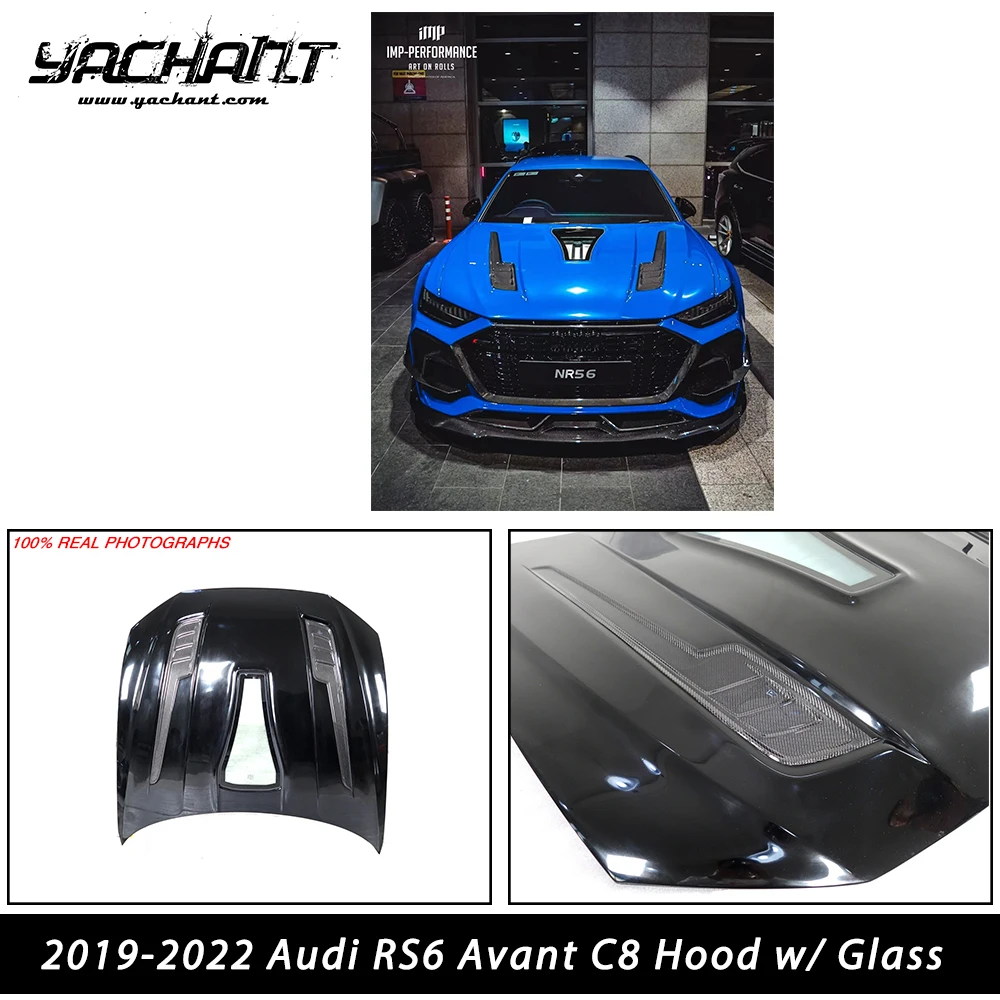 Partial Carbon Fiber Car Front Bonnet Lid fit for 2019-2022 Audi RS6 ...
