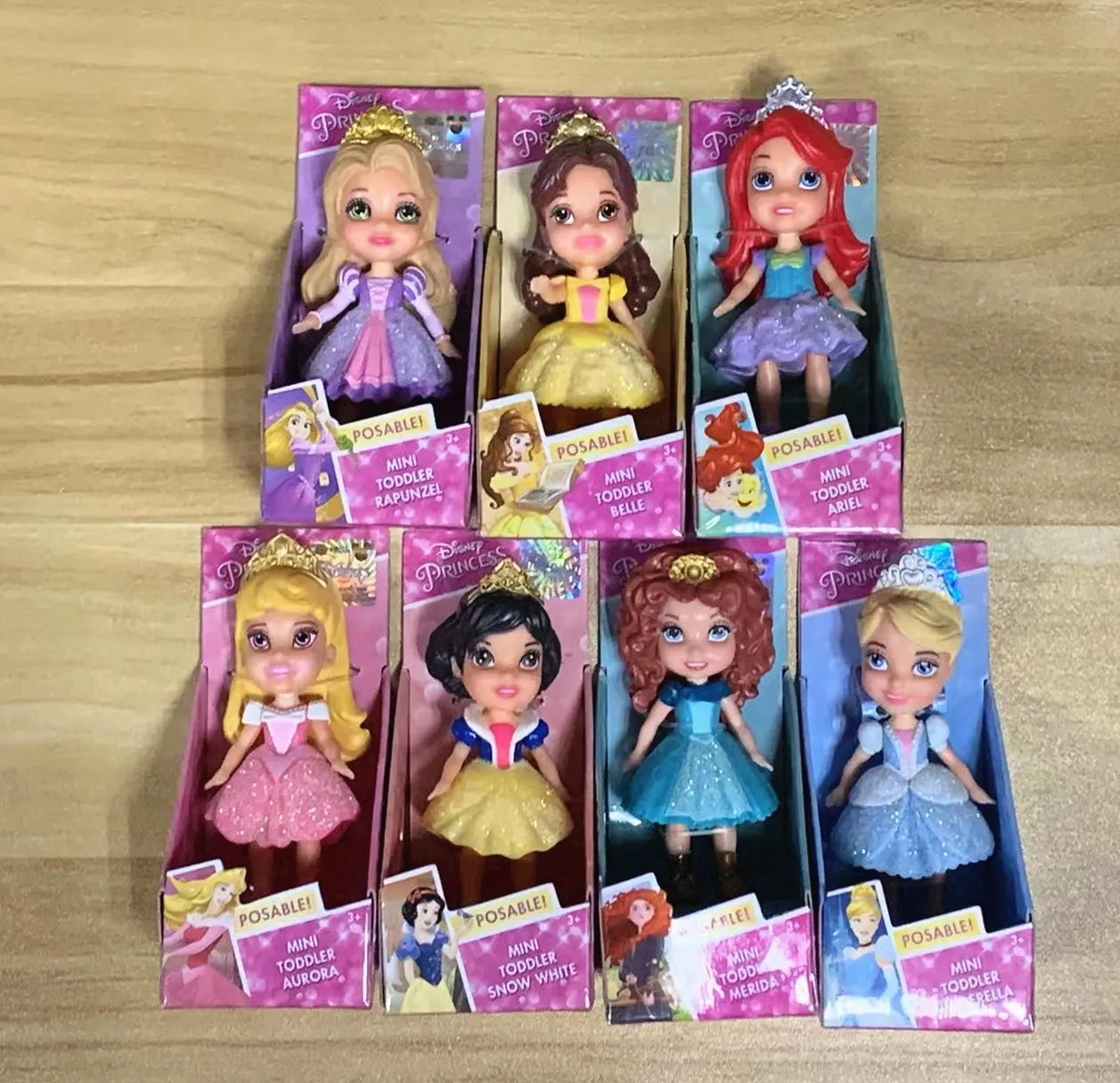 Original-Disney-10cm-Ariel-Belle-Aurora-Merida-Snow-White-Rapunzel ...