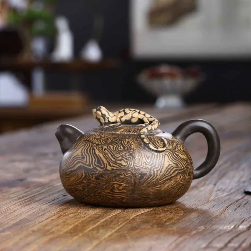 Yixing-wood-grain-purple-sand-Pot-pure-handmade-kung-fu-tea-set-Xishi ...
