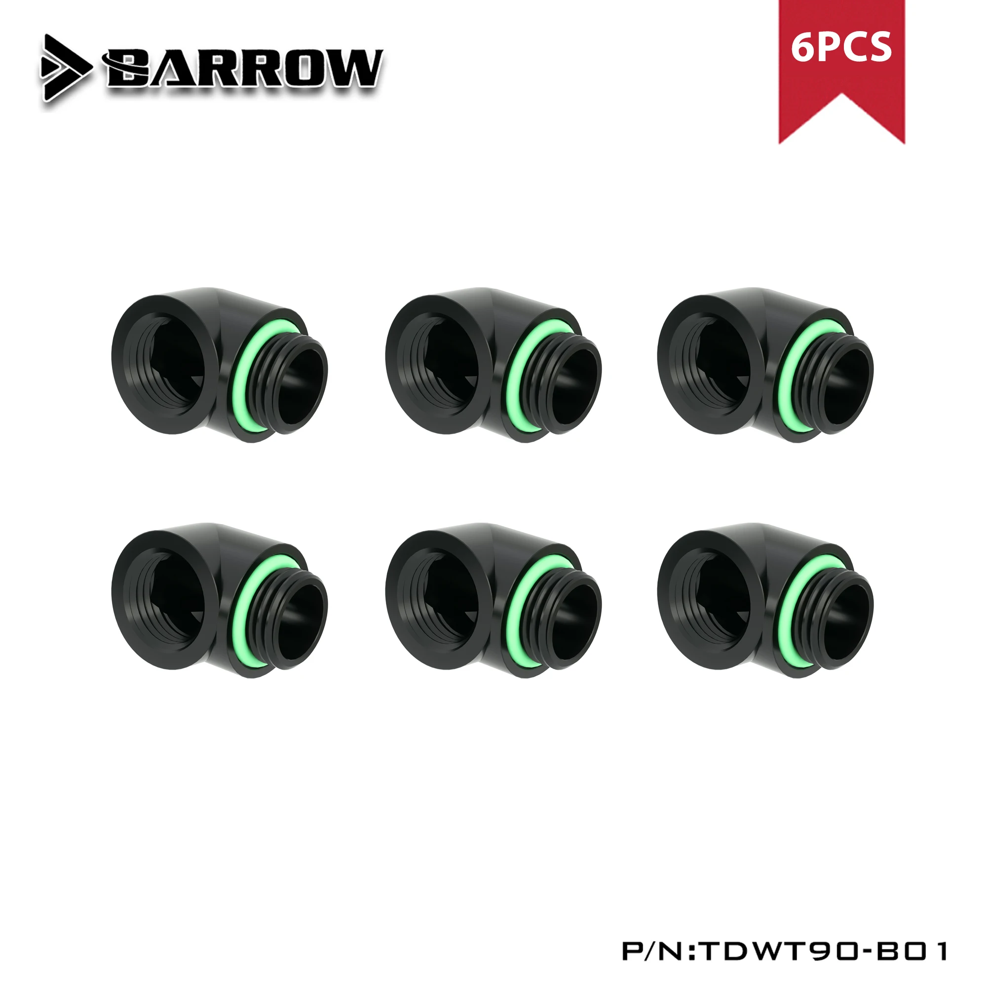Barrow-4-6pcs-G1-4-90-Degree-Fittings-Elbow-Water-Cooling-Adaptor ...